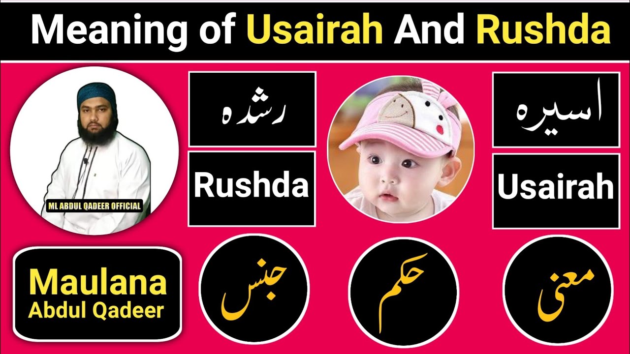 Usairah And Rushda Name Meaning in Urdu || Meaning Of Usairah And ...