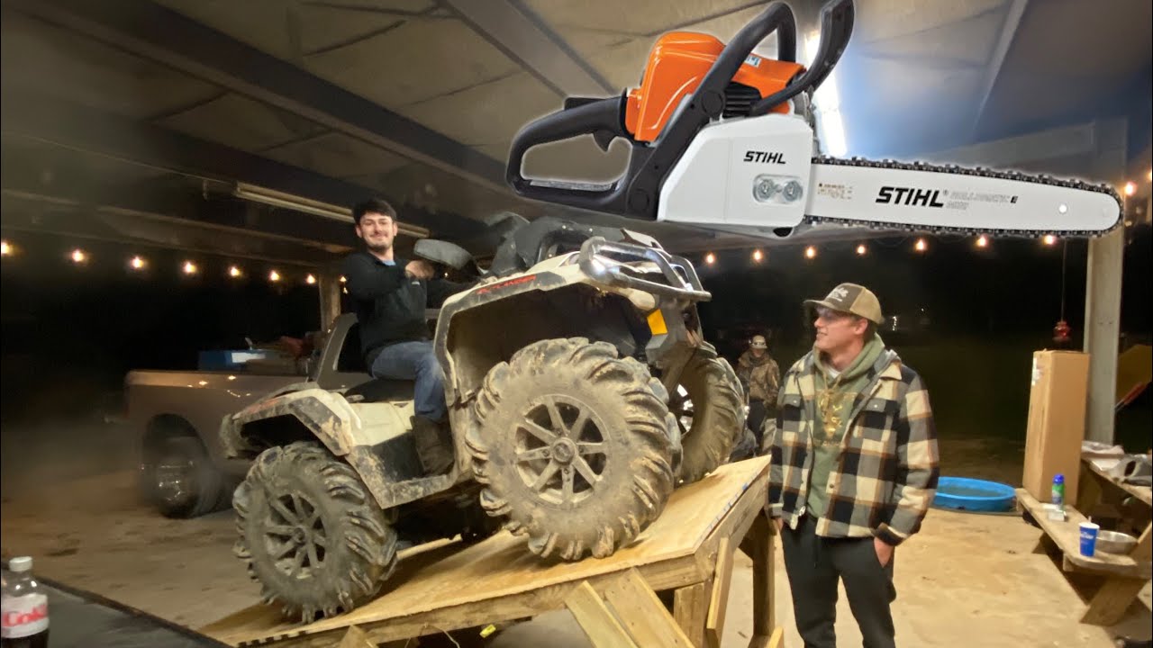 Building a Huge ATV Jump with a Chainsaw! - YouTube