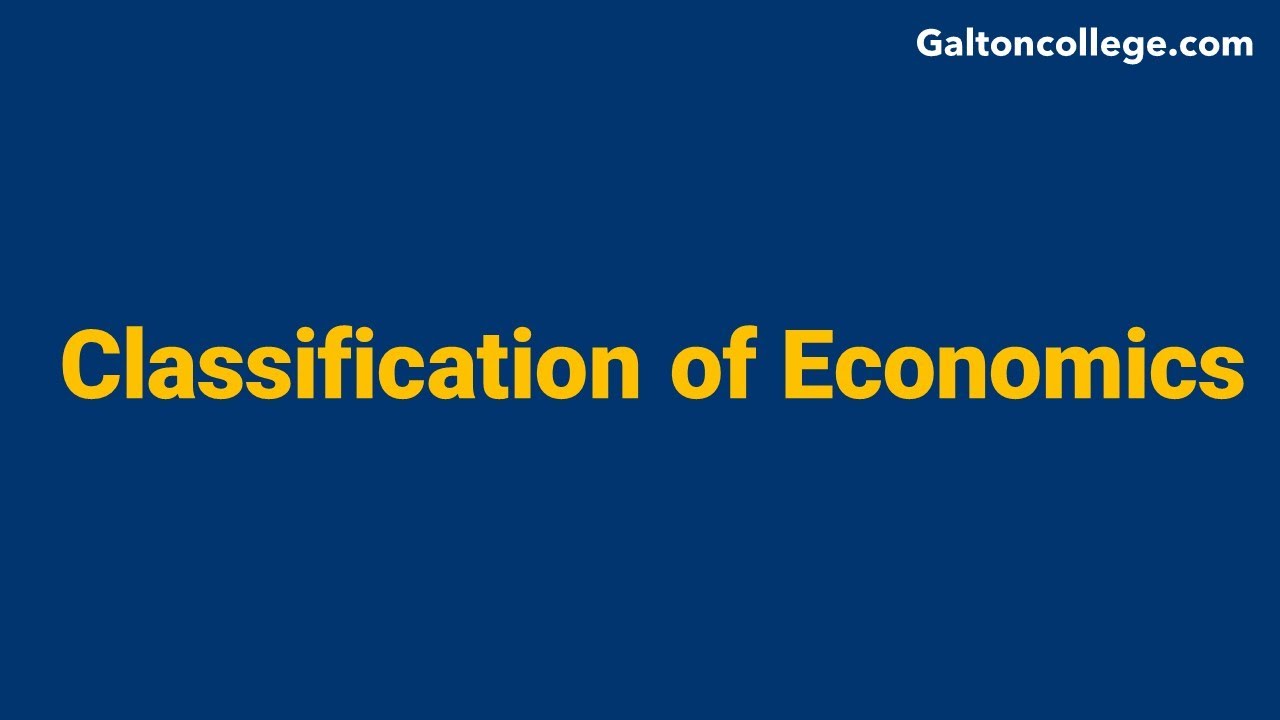 Classification of Economics - YouTube