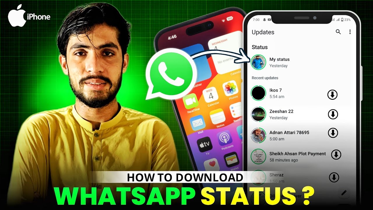 iPhone Se WhatsApp Status Kaise Download Kare | iPhone Me WhatsApp ...
