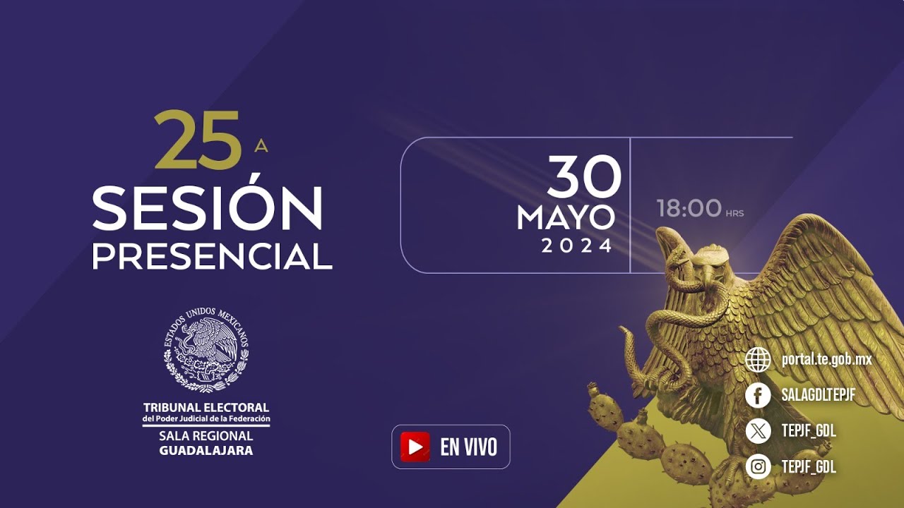 Vigésima Quinta Sesión Pública de la Sala Guadalajara del TEPJF - YouTube