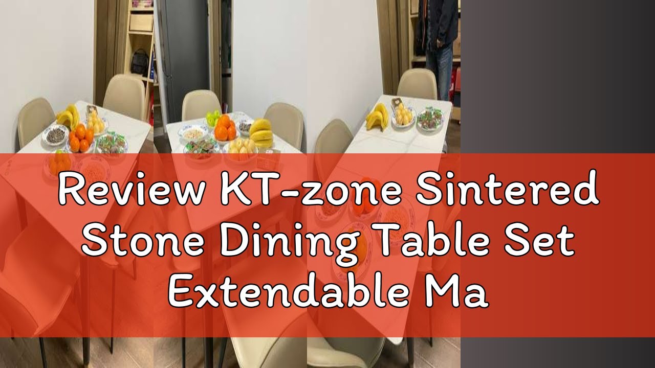 Review KT-zone Sintered Stone Dining Table Set Extendable Marble Long ...