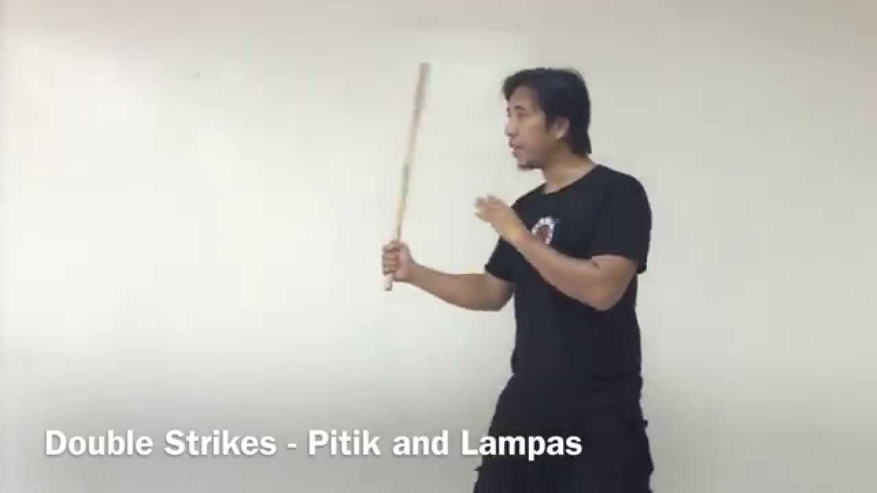 Arnis Kali Escrima Tutorial : Double Strikes for Pitik and Lampas - YouTube