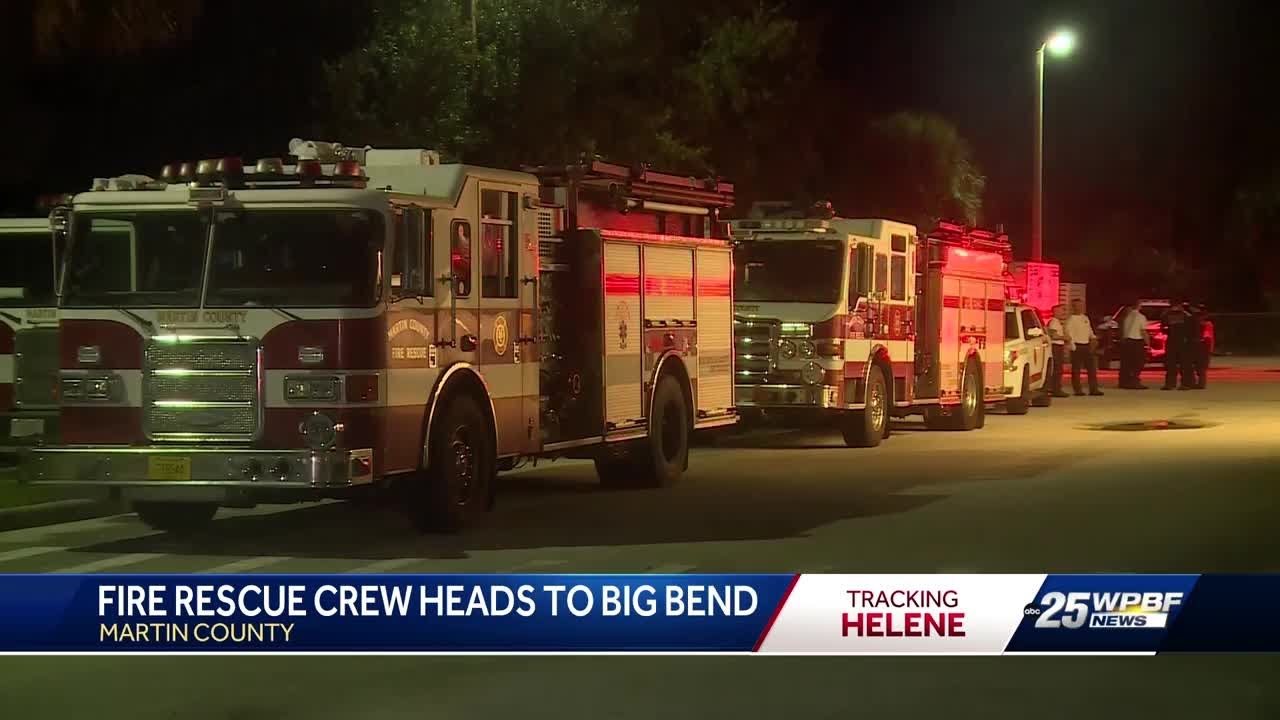 Martin County firefighters deploy to assist in Big Bend area - YouTube