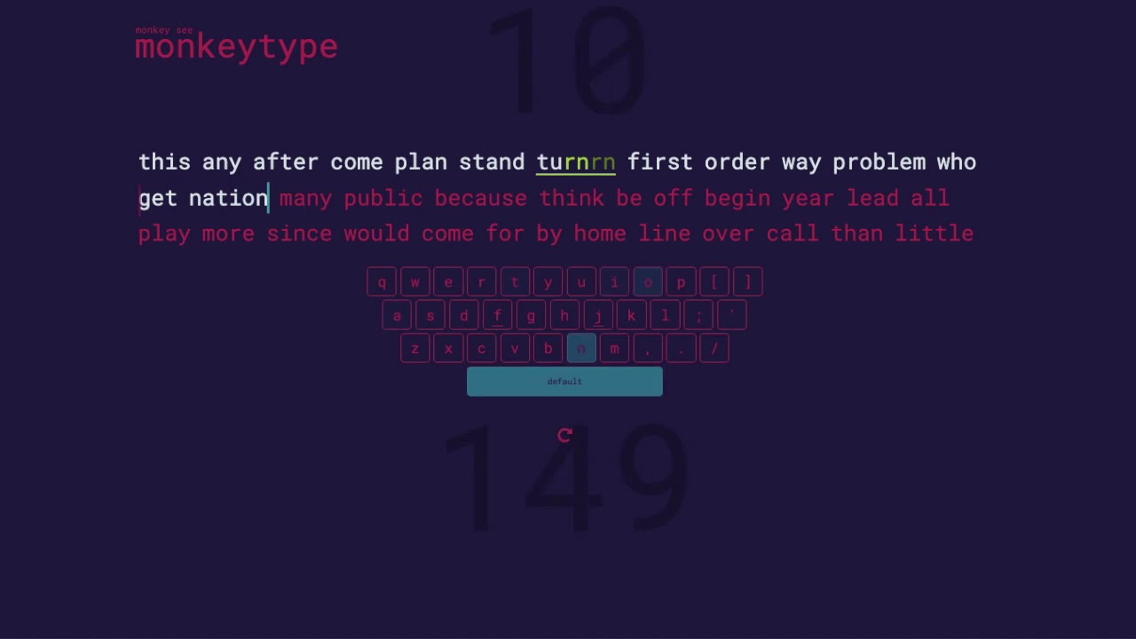 142 Wpm | 170 Raw Wpm MonkeyType - YouTube
