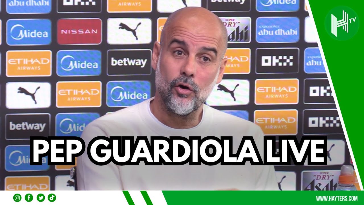 LIVE | Pep Guardiola | Premier League | Man City v Bournemouth - YouTube