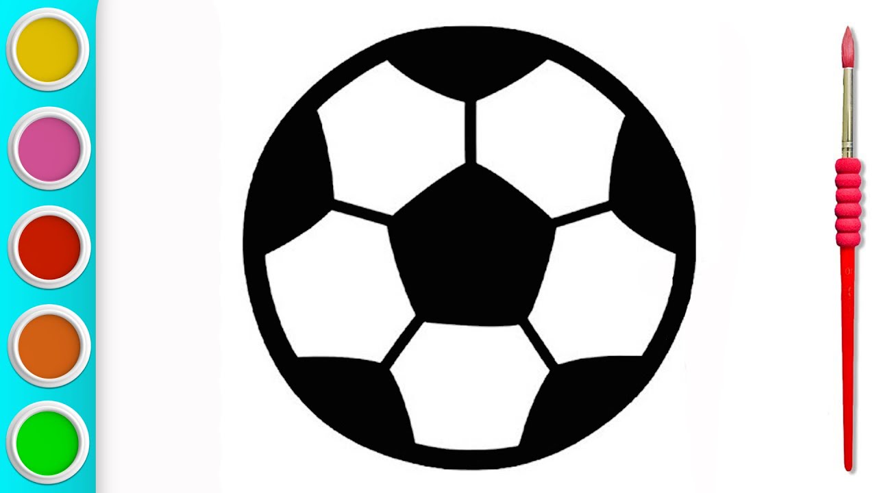 How To Draw A Soccer Football ! Step By Step ! Very Easy Drawing - YouTube
