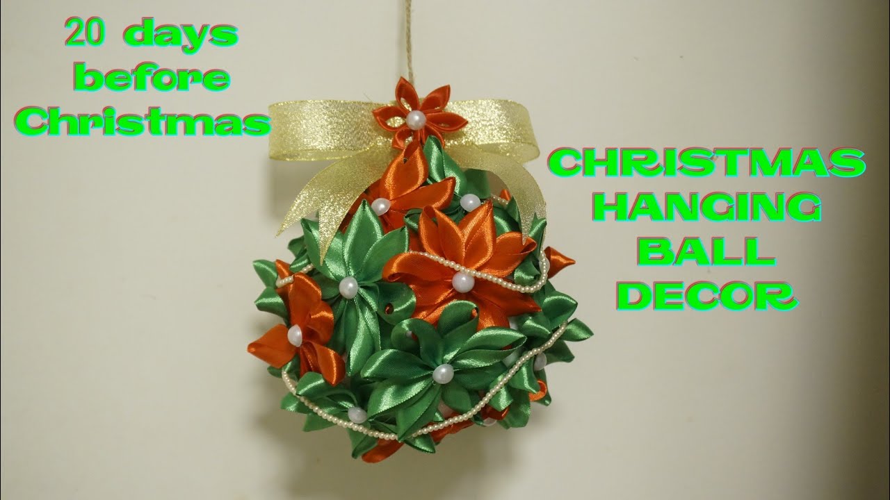 DIY CHRISTMAS HANGING BALL DECOR || DIY CHRISTMAS HANGING ORNAMENTS ...