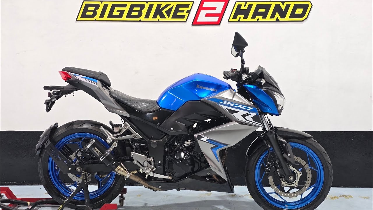 Kawasaki Z300 Abs 2017 Exhaust sound Sc project slip on - YouTube