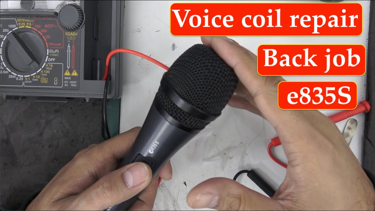 e835s Microphone voice coil repair - YouTube