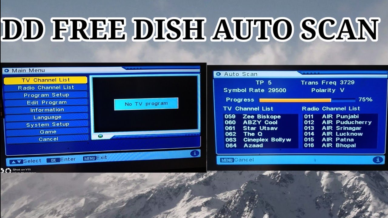How to Dd free dish auto Scan - YouTube