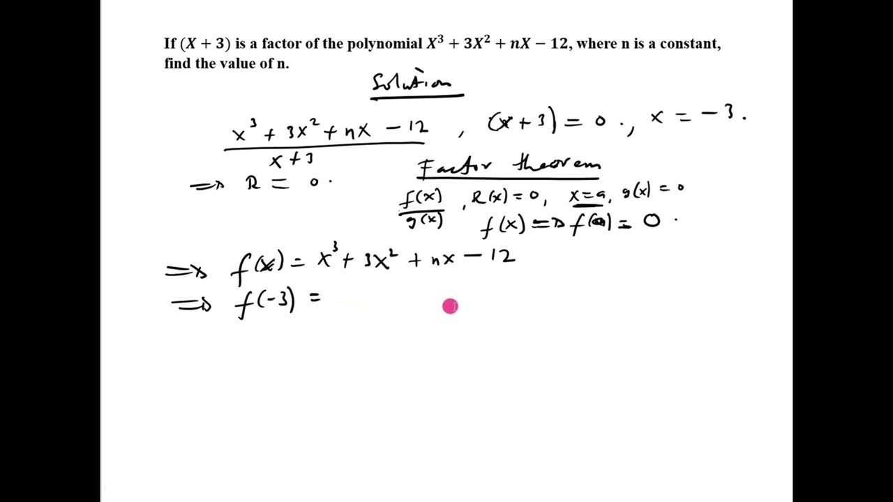 How To Apply The Factor Theorem In Division Of Polynomials #learnmath #maths #algebratips - YouTube
