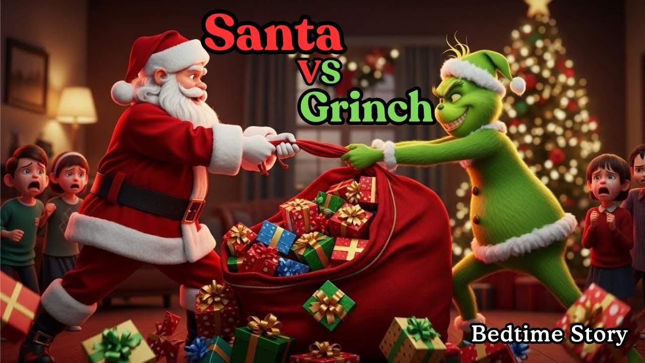 3 Santa Vs Grinch Stories For Kids | Bedtime Stories For Kids - YouTube