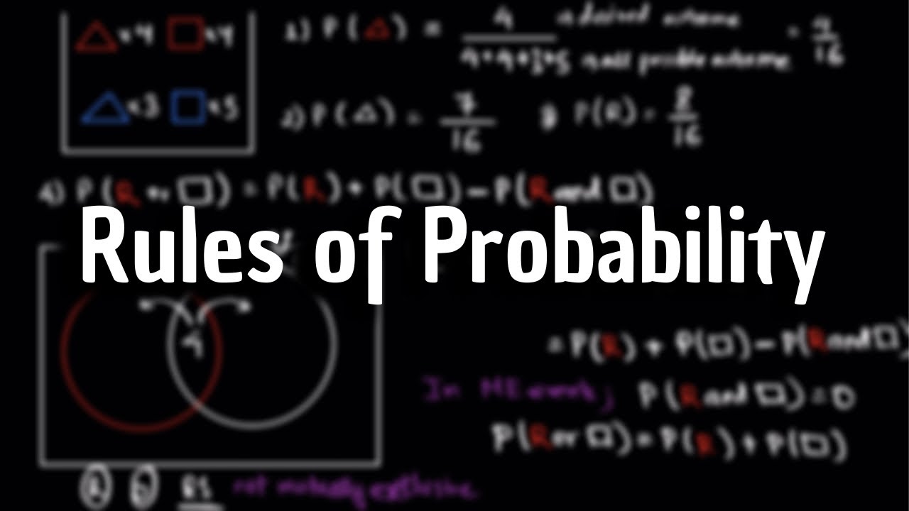 Rules of Probability (Addition and Multiplication) #psm - YouTube