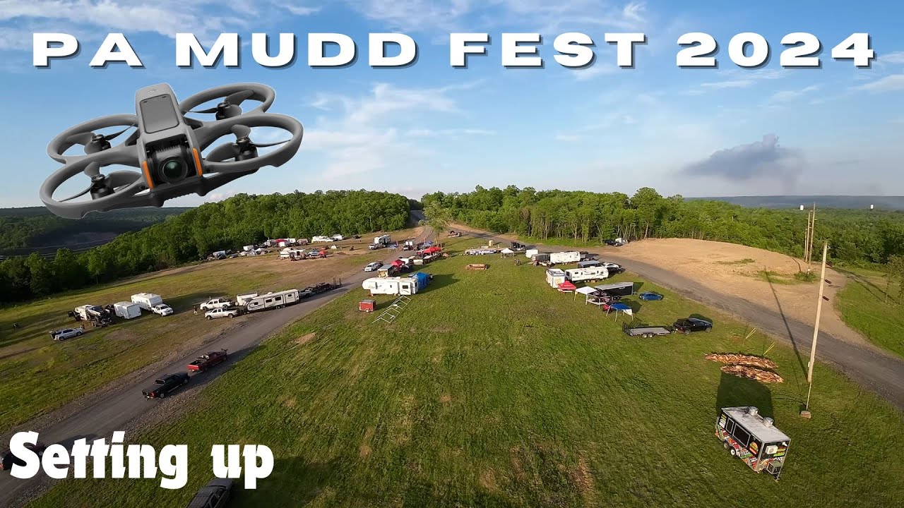 PA Mudd Fest 2024 - Vendor Setup - Thursday night drone test flight ...