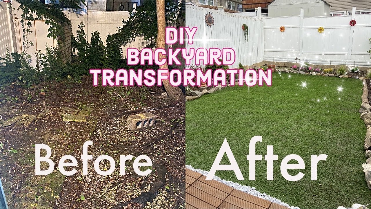 EXTREME BACKYARD MAKEOVER DIY | Artificial Grass install | #gardening ...