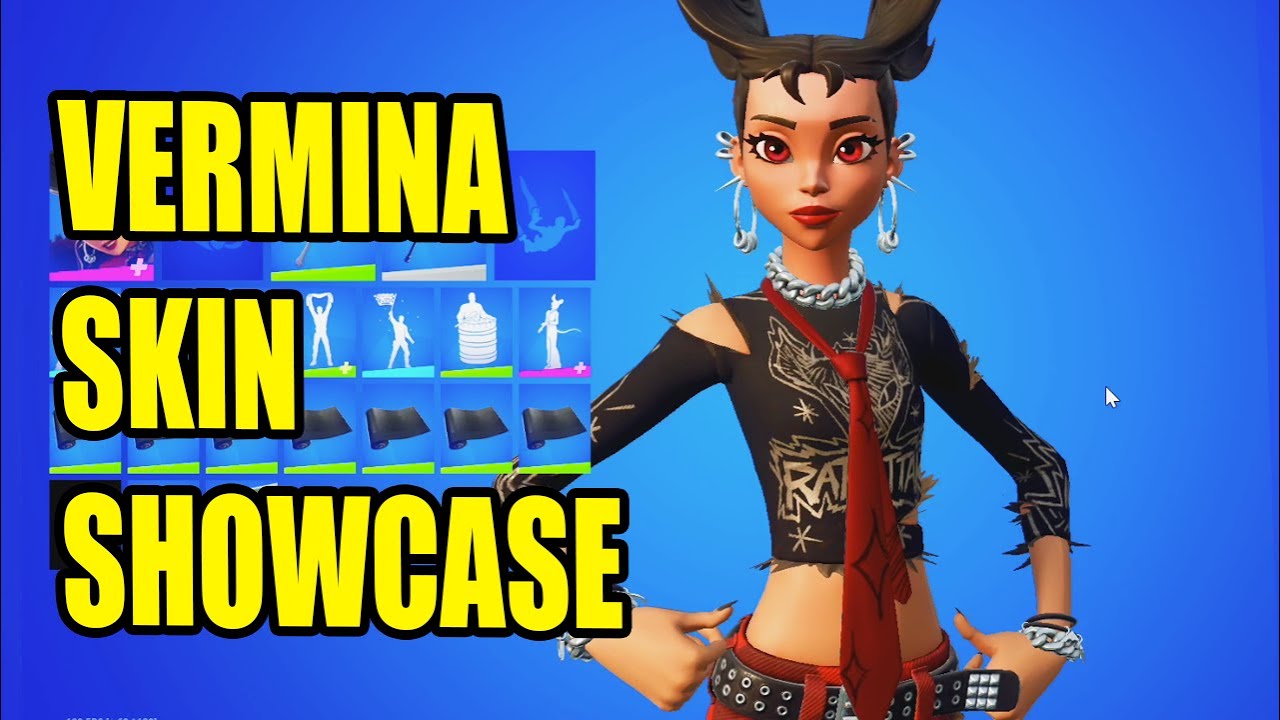 VERMINA Skin & Squeak Emote Showcase in Fortnite - YouTube