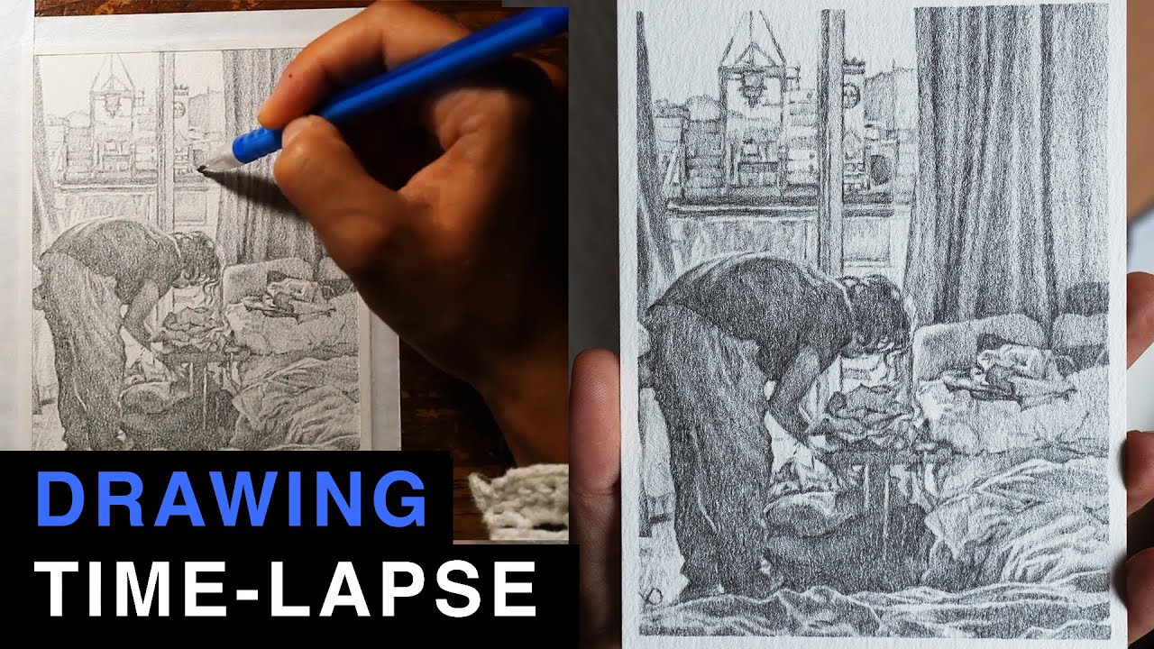 'Good Morning' | Pencil Drawing Time-Lapse - YouTube