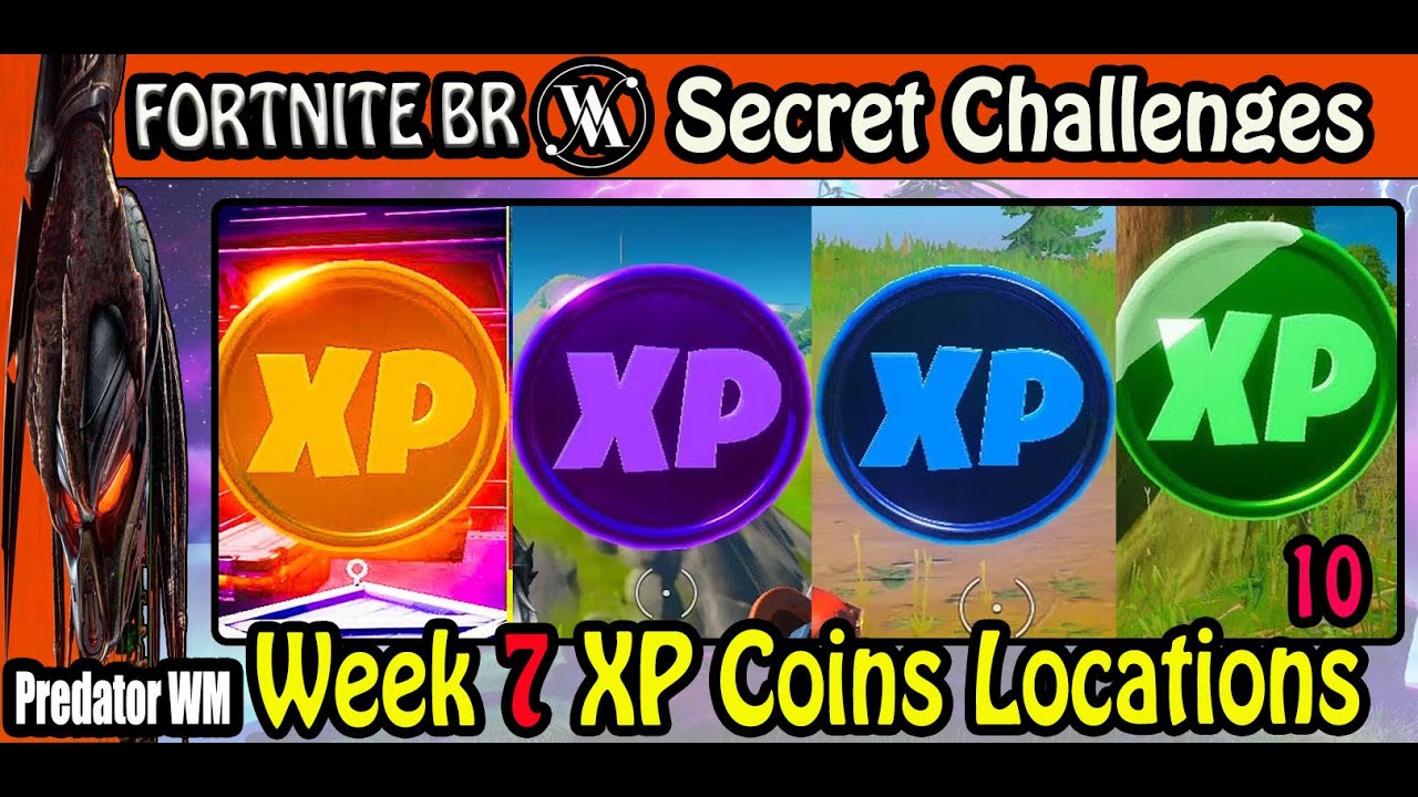 ALL XP Coins Locations Week 7 Season 4 Chapter Fortnite BR - YouTube