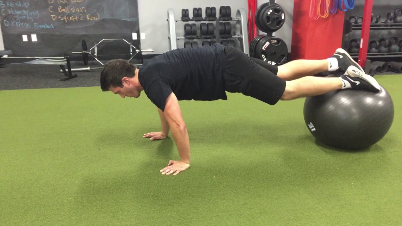 Mountain Climbers w. Feet on Stability Ball - YouTube