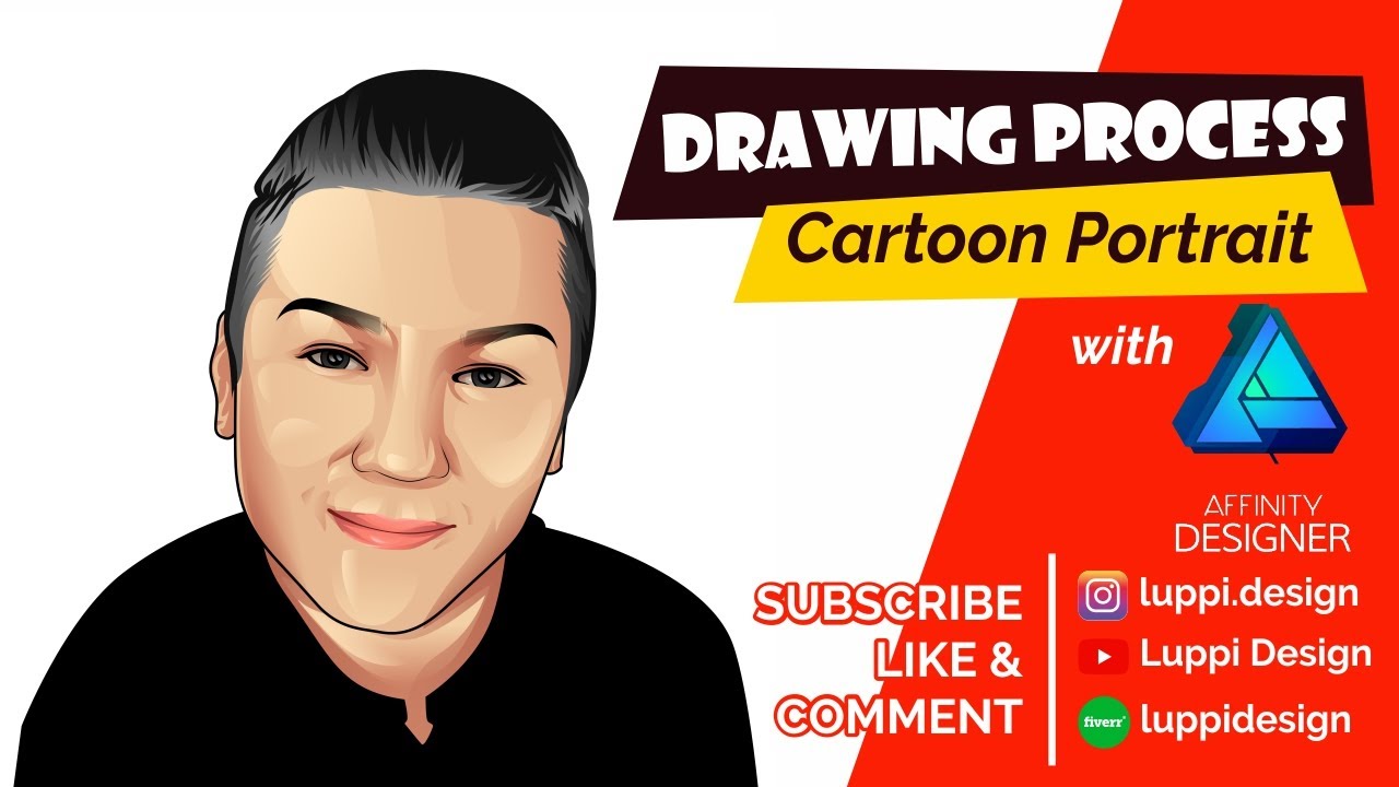 Cartoon Portrait Affinity Designer - Drawing Process - YouTube