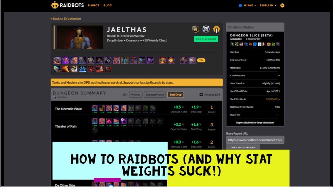 HOW TO RAIDBOTS (And why stat weights suck!) - YouTube