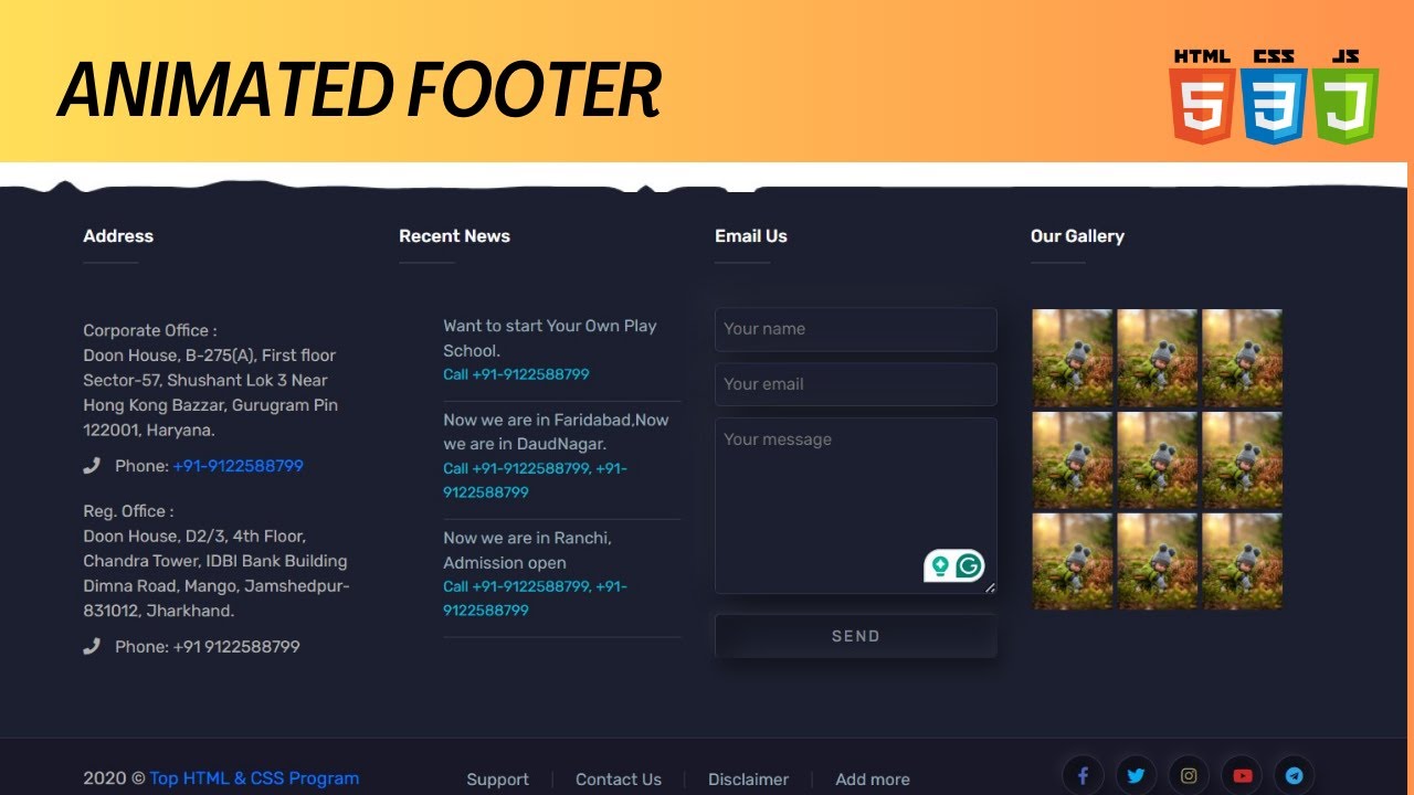 How To Create An Elegant Css Footer Using Html And Css Step By Step