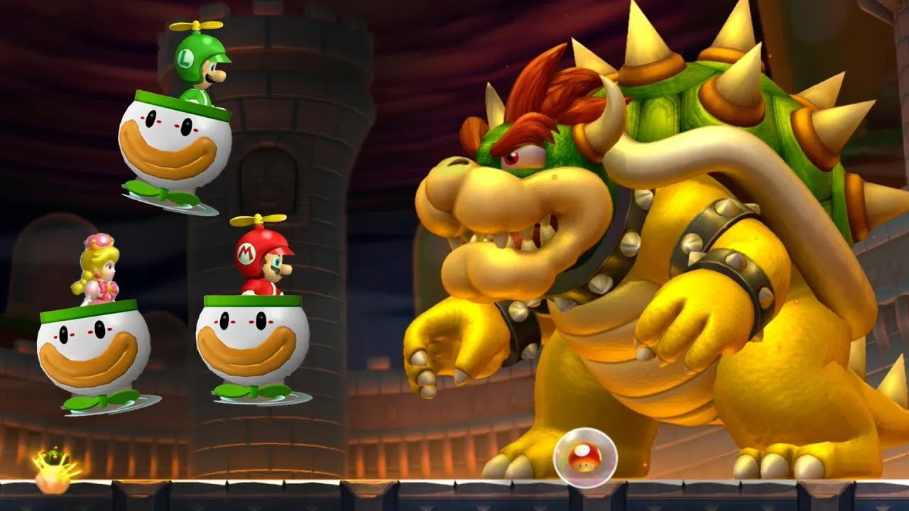 Cannon New Super Mario Bros Wii – 2 Player Final Boss Co Op Walkthrough ...