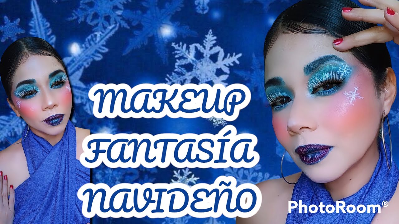 MINI TUTORIAL MAKEUP FANTASÍA NAVIDEÑO - YouTube