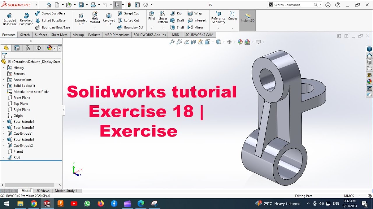 Solidworks | Solidworks tutorial exercise #Exercise 18 - YouTube