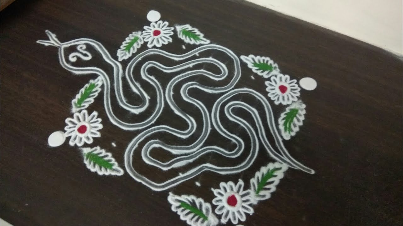 Naagpanchami special rangoli easy rangoli for nagarachaturti by ...