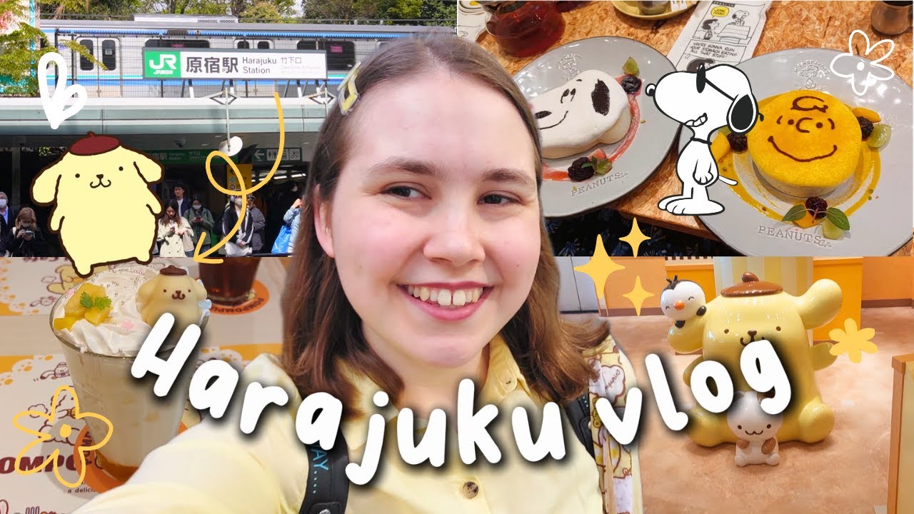 A very busy day in Harajuku!! Snoopy breakfast & Pompompurin cafe 💛 ...