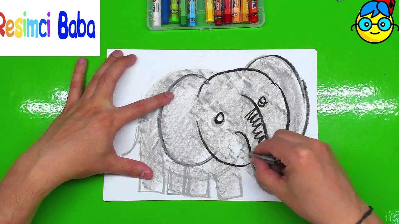 Fil Resmi Nasıl Çizilir? ÇOCUKLAR İÇİN RESİM - YouTube