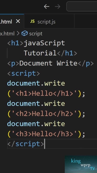 JavaScript Tutorial | document write lesson 2 | script document write class 2 project code - YouTube