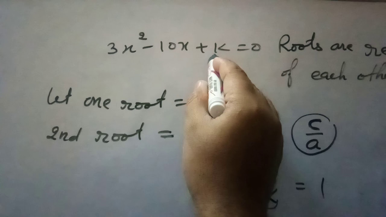 Find The Value Of K For Which The Roots Of The Equation 3x2 10x k 0 find-the-value-of-k-for-which-the-roots-of-the-equation-3x2-10x-k-0