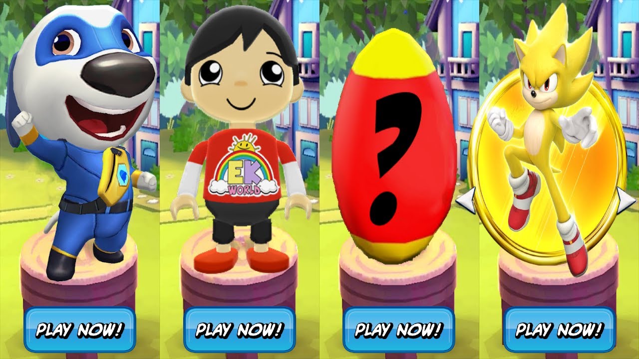 Tag with Red EK Ryan - Blue Hank Dog vs Super Movie Sonic Run GamePlay ...