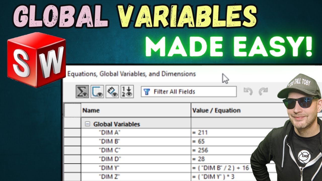 How Setup Up And Use Solidworks Global Variables And Link Dimensions To 7552
