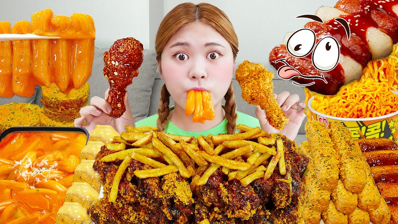 Mukbang Korean Food Pork Ribs, Tteokbokki EATING SHOW by HIU 하이유 - YouTube