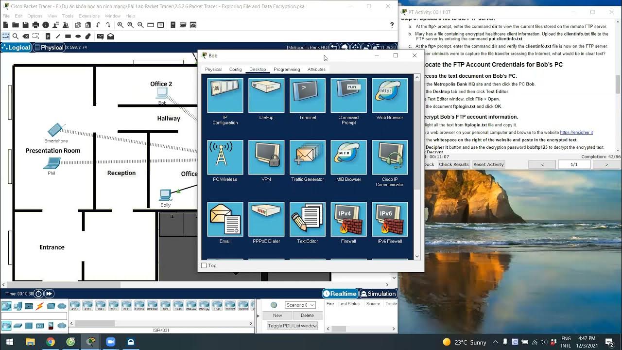 2.5.2.6 Packet Tracer – Exploring File and Data Encryption Answers - YouTube