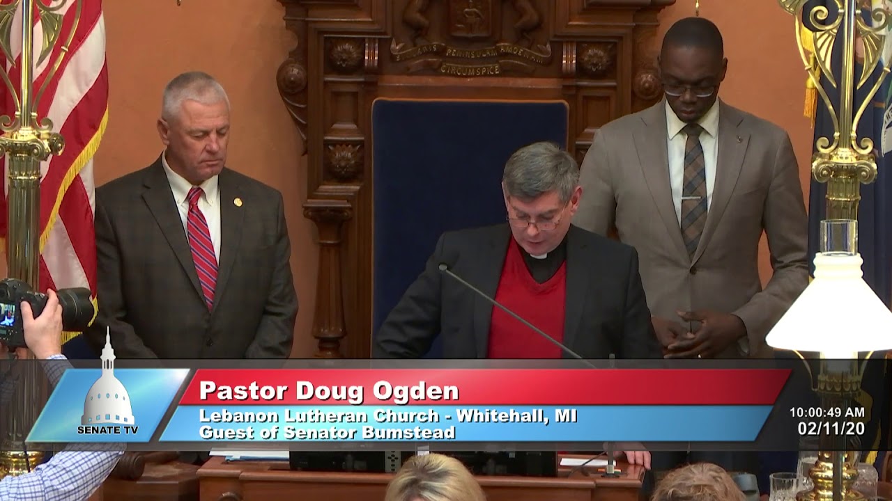 Sen. Bumstead welcomes Pastor Ogden to the Michigan Senate to deliver ...