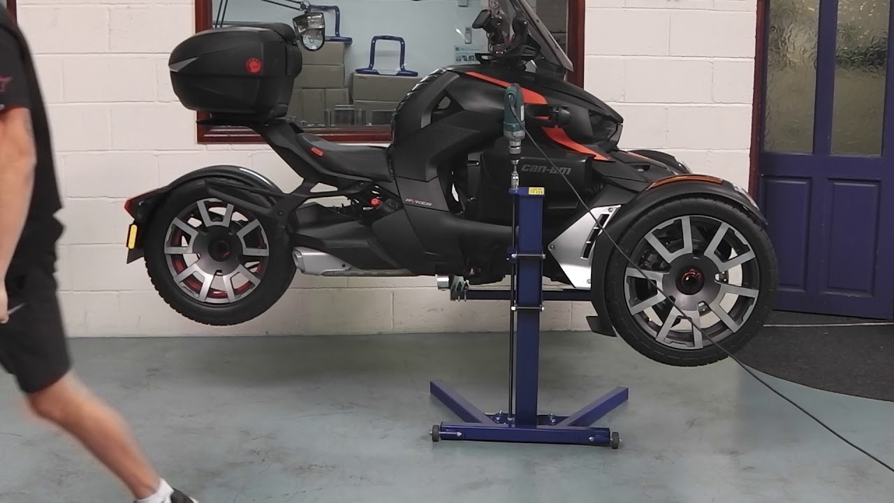 Motorcycle Lift for CanAm Ryker Trike - YouTube