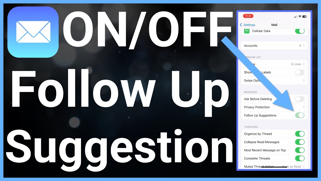 How To Turn On Or Off Follow Up Suggestions On Email - YouTube