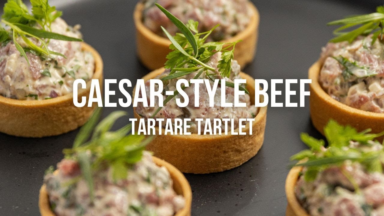 Caesar-Style Beef Tartare Tartlet - YouTube