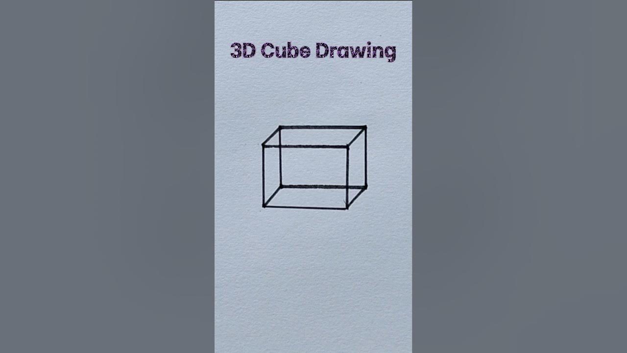 3D Cube Drawing for Kids | How to Draw 3D Cube Easy for Kids | #shorts ...