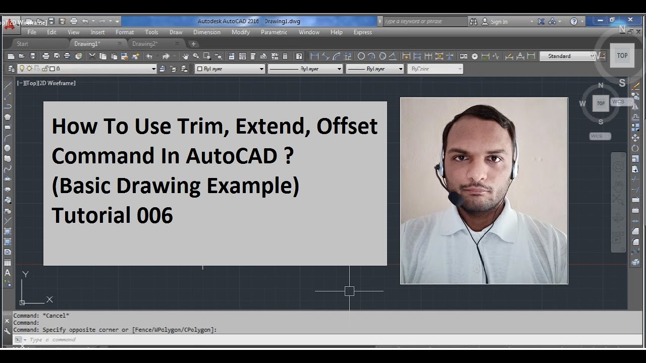 How To Use Basic Command Trim Extend Offset Of Auto Cad Tutorial 006 Cadtalk Youtube