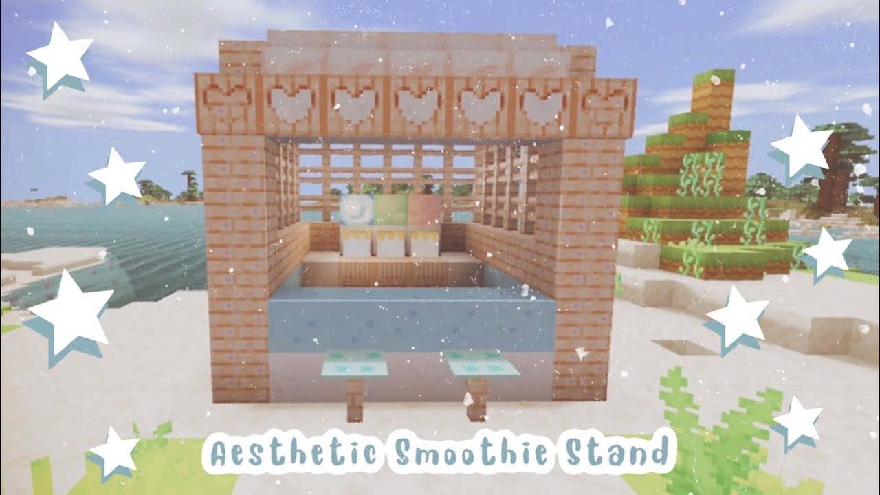 Minecraft tutorial of aesthetic smoothie stand | tutorials - YouTube