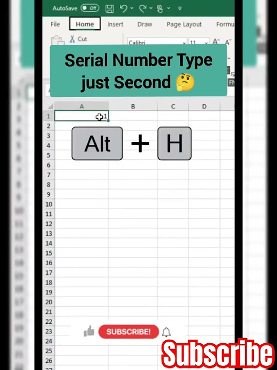 Serial number in Excel shortcut || Automatic serial number in Excel | #Shorts - YouTube