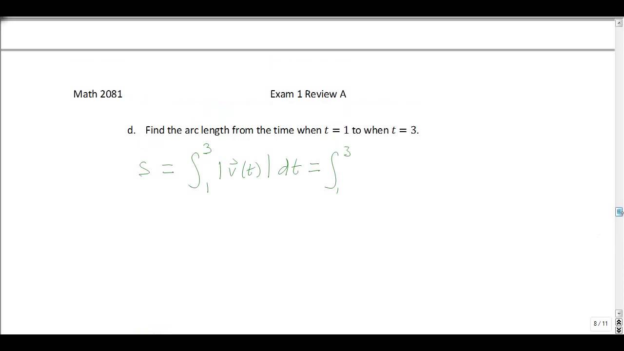 Multivariable Calculus Exam 1 Review Problems - YouTube