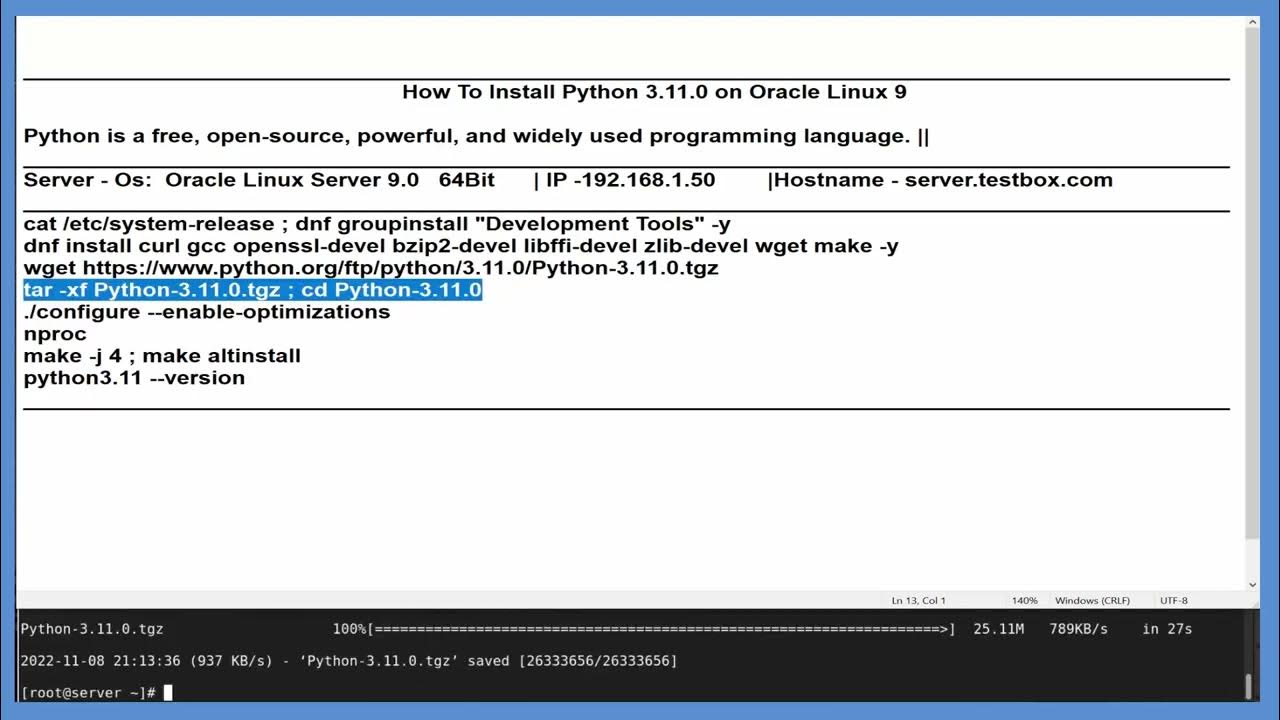 How To Install Latest Version Python 3.11 on Oracle Linux 9 - YouTube