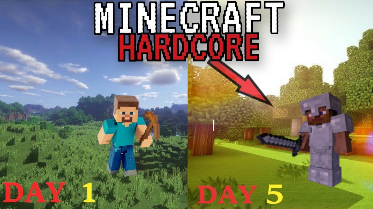 SURVIVING 5 DAYS IN MINECRAFT HARDCORE. - YouTube